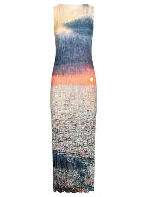 Roberto Cavalli Photograph-print Maxi Dress - Blue