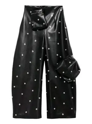 A.W.A.K.E. Mode Stud Faux-leather Trousers - Black