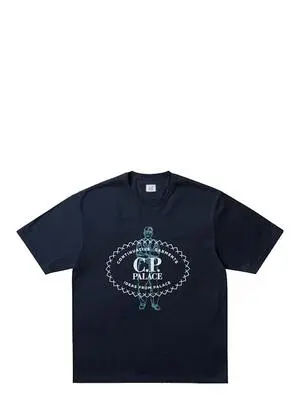 PALACE X C.p. Company Mercerized Jersey 30/2 Twisted T-shirt Navy Blue