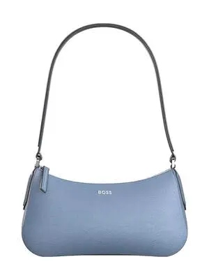 BOSS Small Alyce Leather Hobo Bag Light Blue