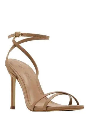 Steve Madden Ankle Strap Stiletto Sandals - Tan Leather