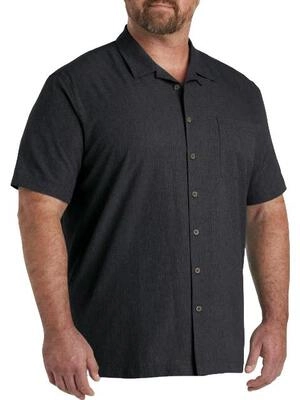 OAK HILL BY DXL Big & Tall Solid Camp Shirt - White