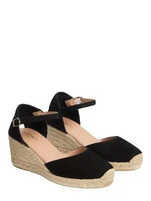 LK BENNETT Marissa Espadrille Wedge Sandal - Black