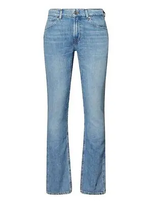 7 FOR ALL MANKIND Straight Five-Pocket Denim And Linen Jeans