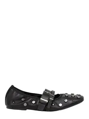 Dkny Crystal-embellished Ballerina Shoes - Black