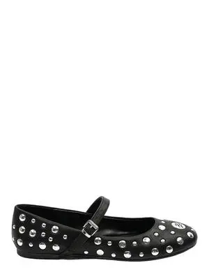Karl Lagerfeld Studded Ballerina Shoes - Black