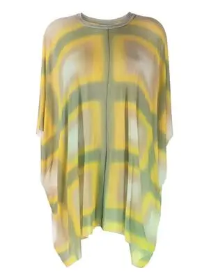 Rick Owens Minerva Draped Geometric-print Top - Yellow