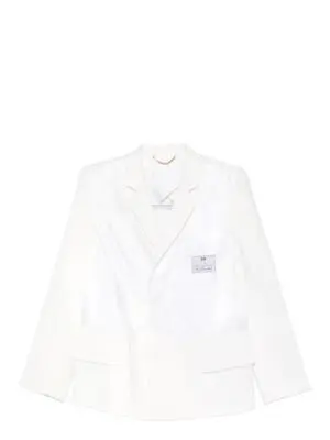 Victoria Beckham Logo-patch Blazer - White