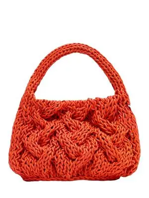JW Anderson Small Cable-knit Tote Bag - Orange