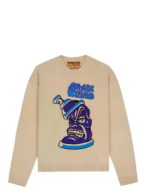 BRAIN DEAD Intarsia-knit Logo Sweater - Neutrals