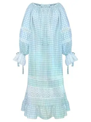 Sleeper Checked Midi Dress - Blue