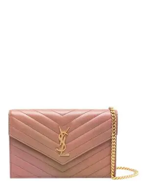Saint Laurent Cassandre Envelope Clutch Pink