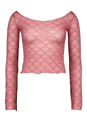 SAEMDI Crinkled Jersey Top - Dusty Rose