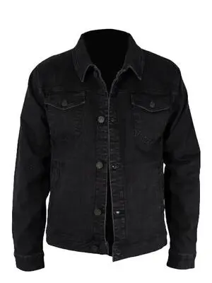 JACK OF SPADES JACK OF SPADES Stretch Denim Jacket Jet Black
