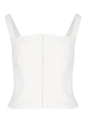 PRIME OF LIME Structured Top With Square Neckline - White