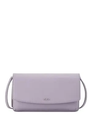 Tumi Leather Crossbody Wallet - Lavender