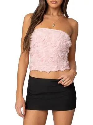 EDIKTED Rosée Floral Appliqué Strapless Corset - Light-pink