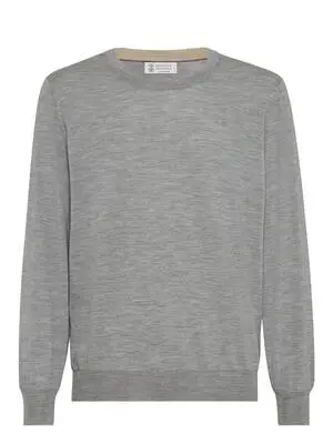 Brunello Cucinelli Lightweight Crew-neck Sweater - Light Grey