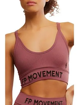 Free People Long Haul Logo Sports Bra - Clove