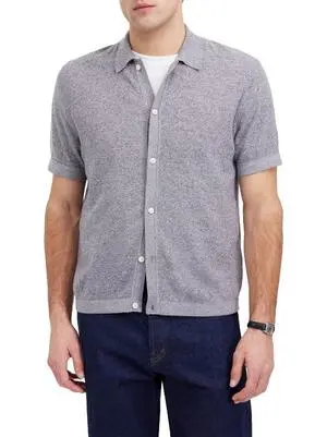 Madewell Marled Cotton Button-up Sweater Polo - Grey Marl