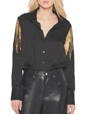 AS By DF Collins Beaded Blouse - Black