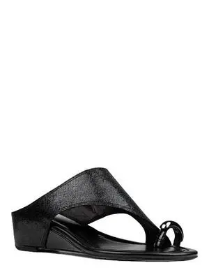 DONALD PLINER Vesna Toe Loop Wedge Sandal - Black
