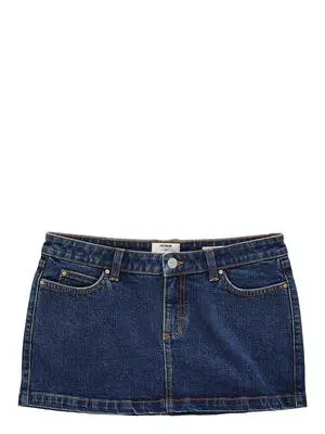 COTTON ON Micro Low Denim A-line Skirt - Celeste Blue