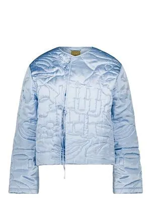 SAEMDI Padded Embroidered Jacket - Light Blue