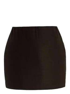Marie Adam-Leenaerdt Base Crepe Mini Skirt - Brown