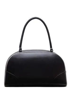 REFORMATION Arianna Leather Bowling Bag - Black
