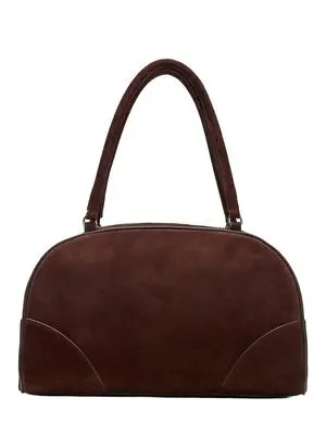 REFORMATION Arianna Bowling Bag - Chocolate Suede