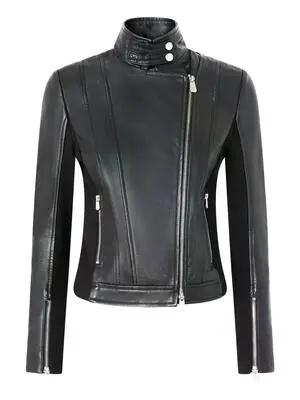Pinko Leather Biker Jacket - Black