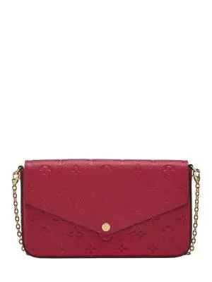LOUIS VUITTON Monogram Empreinte Pochette Felicie Shoulder Bag - Red