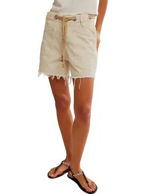 Free People Moxie Mid-rise Denim Shorts - White