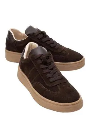FOREVER & ALWAYS SHOES Fyore Leather Sneakers Brown Suede Leather