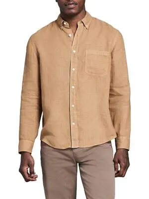 Billy Reid Tuscumbia Linen Button-down Shirt - British Khaki