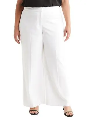 TAHARI ASL Wide Leg Pants - White