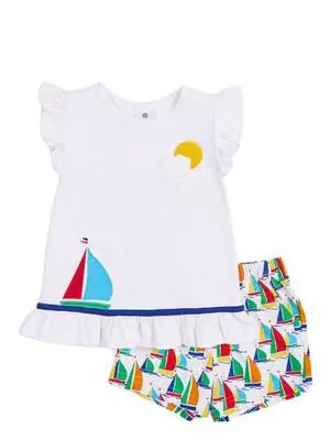 FLORENCE EISEMAN Sailboat Top With Shorts - White / Multicolor