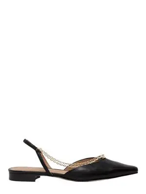 BOSS Charlize Chain-embellished Slingback Flats - Black