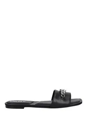 Dkny Leather Slides - Black