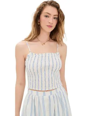 Birds Of Paradis Summer Top - Cerulean Stripe