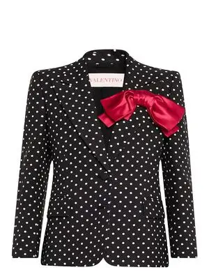 Valentino Garavani Polka Dot Blazer With Bow - Light Hazelnut
