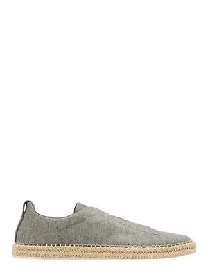Zegna ZEGNA Linen-Blend Triple Stitch Espadrilles Medium Grey
