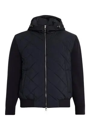 Loro Piana Ampay Hooded Bomber Jacket - W538 Blue Navy