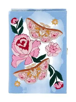 OLYMPIA LE-TAN Olympia Le-Tan Blossom Moth Book Clutch Blue