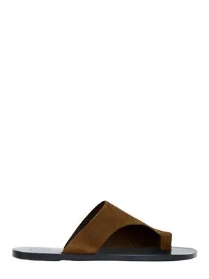 ATP ATELIER Suede Cutout Sandals - Cannella