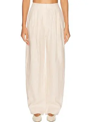 Posse Lucille Trouser - Beige Pinstripe