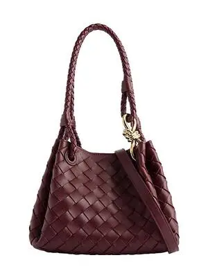 Bottega Veneta Parachute Small Leather Shoulder Bag Barolo-m Brass