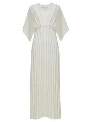 LEEM Pleated Maxi Dress - White