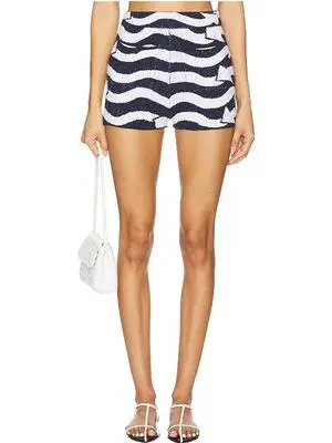 JOOSTRICOT X Striped Booty Shorts - Navy & White